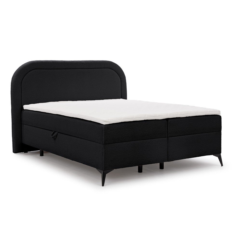 Černá boxspring postel s úložným prostorem 140x200 cm Ornes – Ropez ...