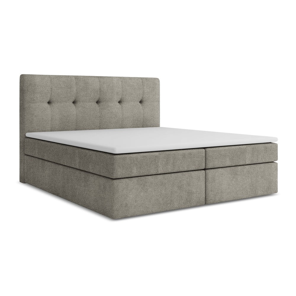 Šedá boxspring postel s úložným prostorem 140x200 cm Palta – Makamii ...